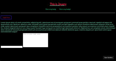 jquery codesandbox