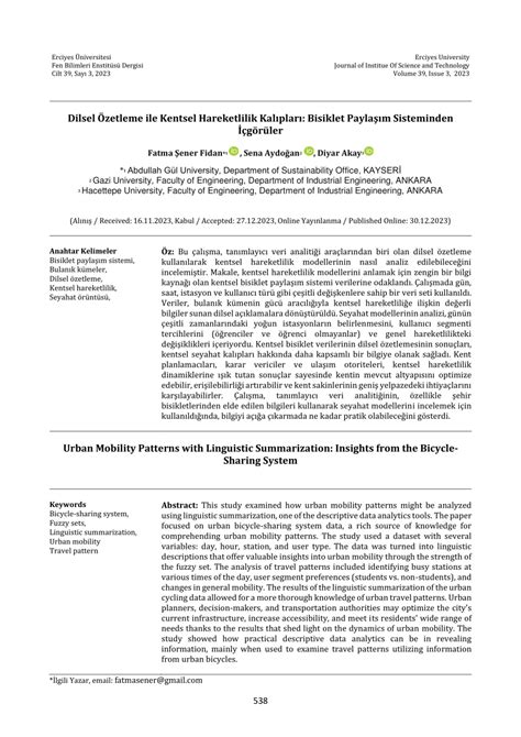 Pdf Urban Mobility Patterns With Linguistic Summarization Insights From The Bicycle Sharing