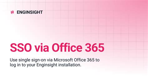 Sso Via Office 365 Enginsight