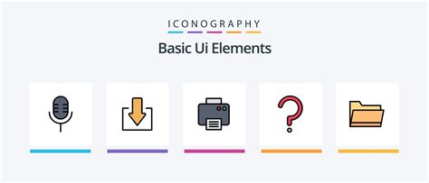 Basic Ui Elements Line Filled 5 Icon Pack Including Man Gam File