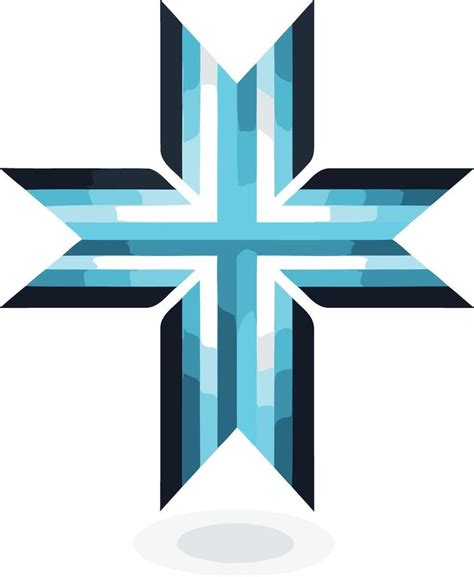 Abstract Geometric Cross With Blue And Black Stripes 49446592 Vector