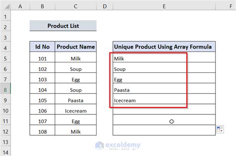 How To Extract Unique Items From A List In Excel 10 Methods