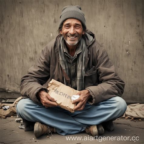 Happy Homeless A Heartwarming Scene Of Generosity And Joy Ai Art