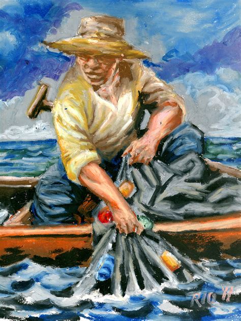 Fisherman Painting By Rio Villegas