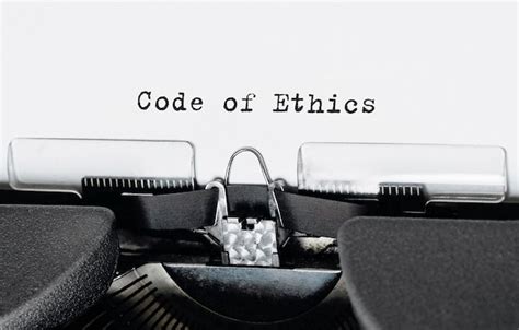 Premium Photo Text Code Of Ethics Typed On Retro Typewriter
