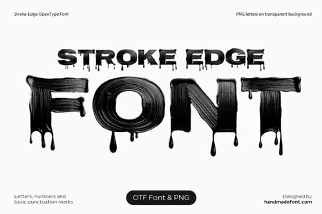 Stroke Edge Font On Yellow Images Creative Store