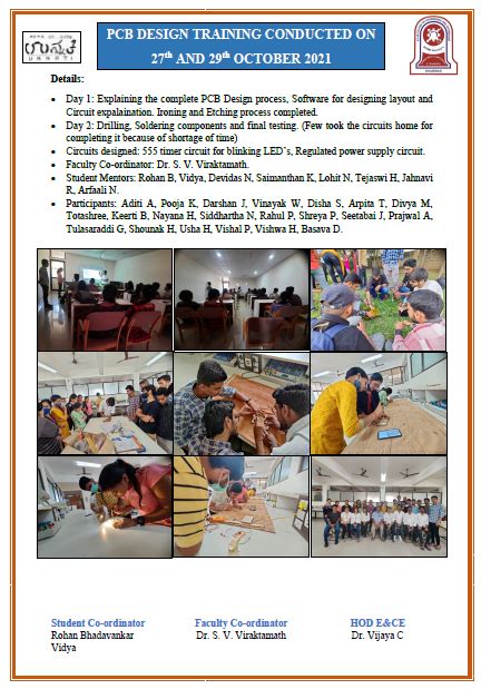 PCB Workshop Train The Trainer PCB Design Workshop Conducted On Th AND Th OCTOBER In