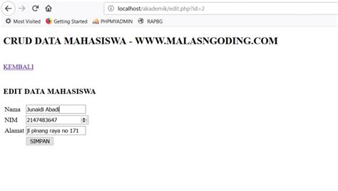 Membuat CRUD Dengan PHP Dan MySQLi Update Data Malas Ngoding