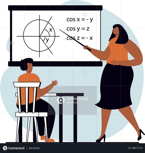Woman Teacher Teaching Math Illustration Free Download School And Education Illustrations