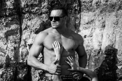 Man Torso With Woman Hands Couple In Love And Sex Concept Female