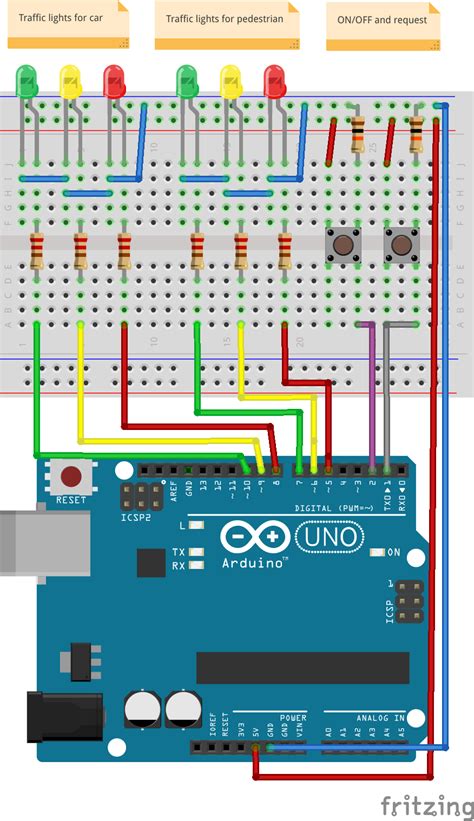 state machine on arduino a pedestrian traffic light trybotics