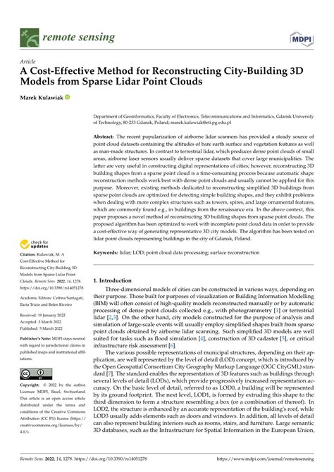 pdf a cost effective method for reconstructing city building 3d