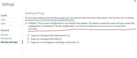 Kanban How To Enable Features In Tfs 2017 To Configure Bugs On Task Board Stack Overflow