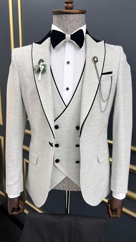 Gentwith Lawton Gray Slim Fit Peak Lapel Tuxedo Tuxedo Colors Dress