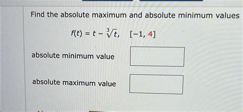 Solved Find The Absolute Maximum And Absolute Minimum