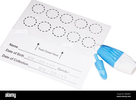 New Dried Blood Spot Test Card With Lancet For Hormone Testing Stock