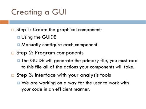 Ppt Introduction To The Graphical User Interface Gui In Matlab