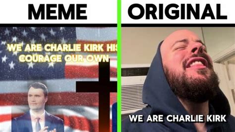 We Are Charlie Kirk Meme Vs Original Смотреть онлайн в поиске Яндекса
