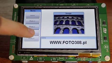working gui at stm32f7 stm32f746g disco stemwin touch youtube