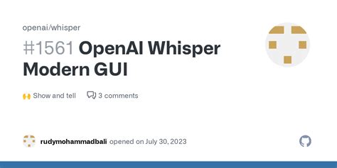 Openai Whisper Modern Gui Openai Whisper Discussion Github