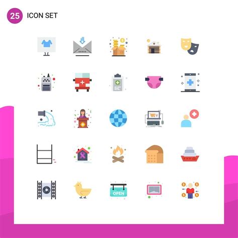 25 User Interface Flat Color Pack Of Modern Signs And Symbols Of Home