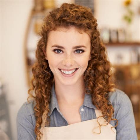 Beautiful Barista Ready To Take Your Order Closeup Portrait Of An