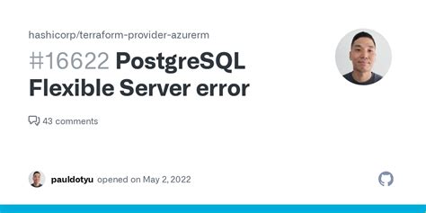 Postgresql Flexible Server Error · Issue 16622 · Hashicorpterraform