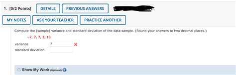 Solved Compute The Sample Variance And Standard Deviation Chegg