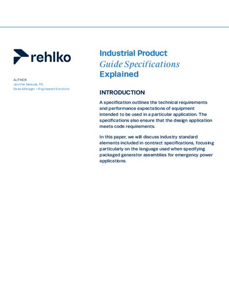 Understanding Industrial Product Guide Specifications For Emergency