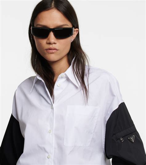 Square Sunglasses In Black Prada Mytheresa