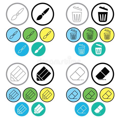 Line Icon Set Isolated On White Background Vector Stock Vector