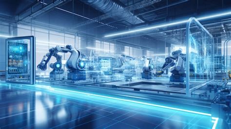 Premium Photo Industry Factory Interior Showcases Advanced Automation Machinery And Robotics