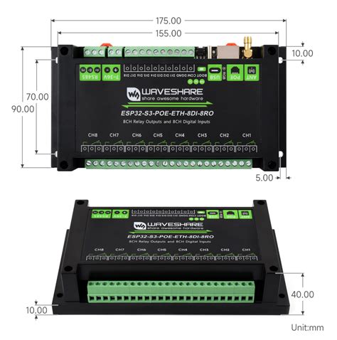 Industrial 8 Ch Esp32 S3 Wifi Relay With Rs485 Interface Poe Iot Store