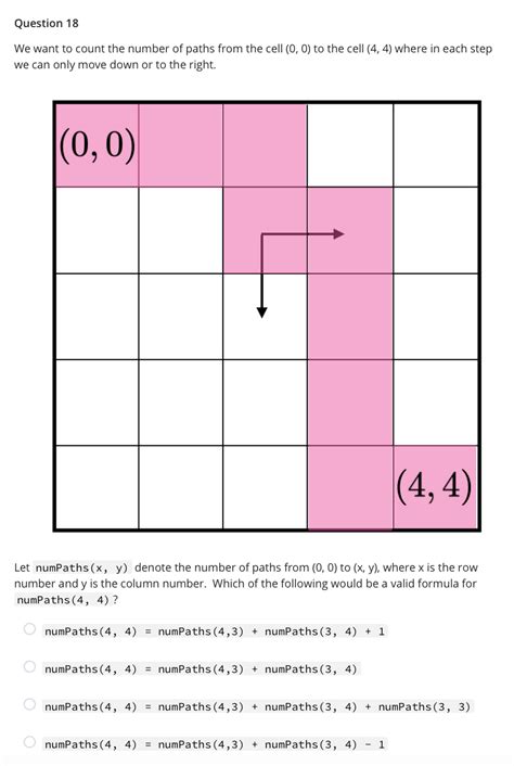Solved We Want To Count The Number Of Paths From The Cell Chegg