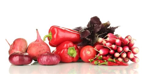 Premium Photo Fresh Red Vegetables Isolated On White