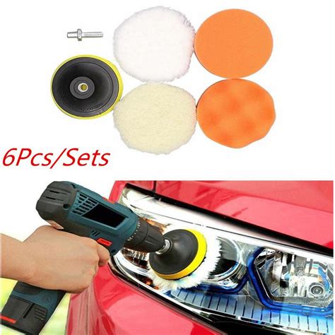 자동차 폴리싱 디스크 자체 접착 버핑 왁싱 스폰지 울 휠 폴리싱 패드 자동차 폴리셔 드릴 어댑터용 3 인치 4 인치 5 인치 6 개 Aliexpress