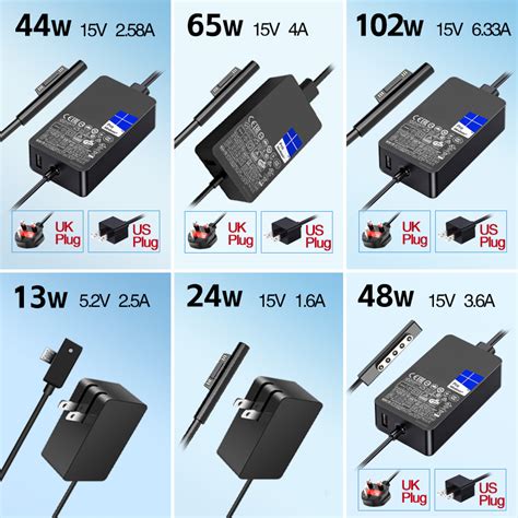 44w 65w 48w 13w 24w 102w Power Adapter Microsoft Surface Charger For
