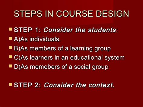 Chapter 10 Course Design