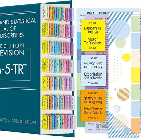 improved index tabs for dsm 5 tr 2022 color coded and laminated dsm v tr