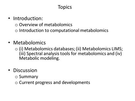 Current Progress In Computational Metabolomics 2007 Briefings In