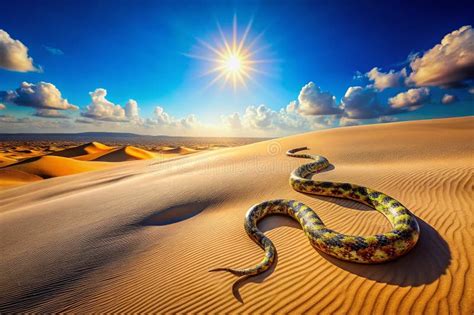 Stunning Generative Ai Art Python Slithering Through A Dramatic Desert Landscape A Captivating