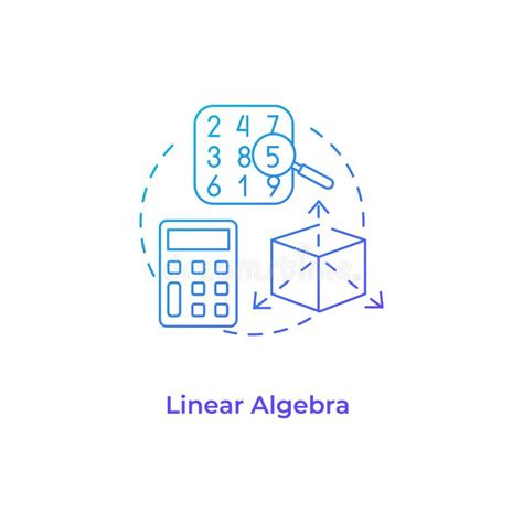 Linear Algebra Blue Gradient Concept Icon Stock Vector Illustration
