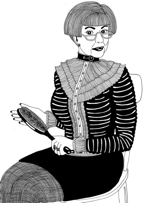 Governess Strict Drawing Art Brush Blouse Bobhaircut Matron Drawing