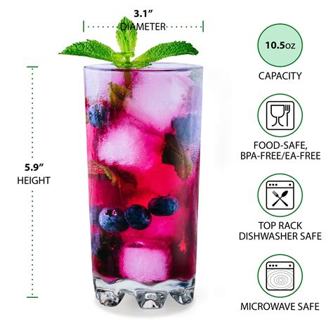 Unbreakable Drinking Glasses With Indentations For Grip Bravario