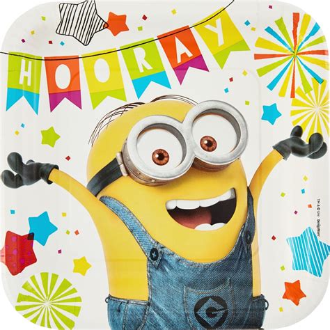 Despicable Me Minions Birthday Party Lunch Plates 9 In 8 Ct