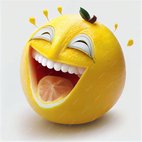 Premium Ai Image A Happy Lemon The Joyful Character Of A Laughing