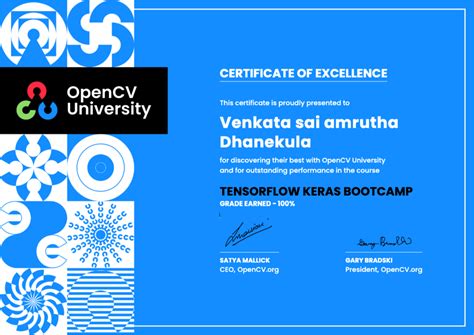Tensorflow Free Tensorflow Keras Bootcamp Certificate Opencv