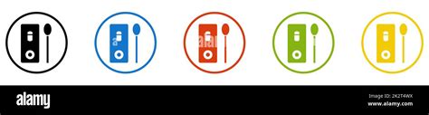 Round Button Collection Rapid Test Icon In Black Blue Red Green