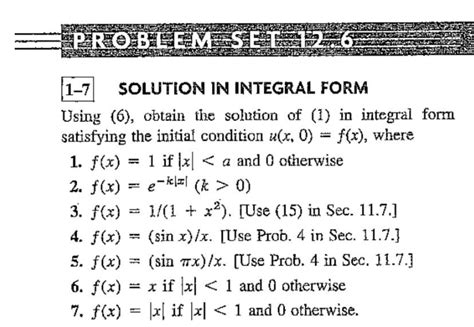 Solved 1 7 Solution In Integral Form Using 6 Obtain The