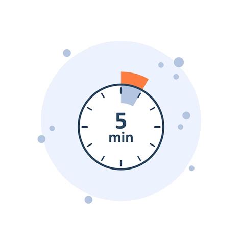 Premium Vector Cartoon Clock Icon Vector Illustration 5 Min Timer On Bubbles Background